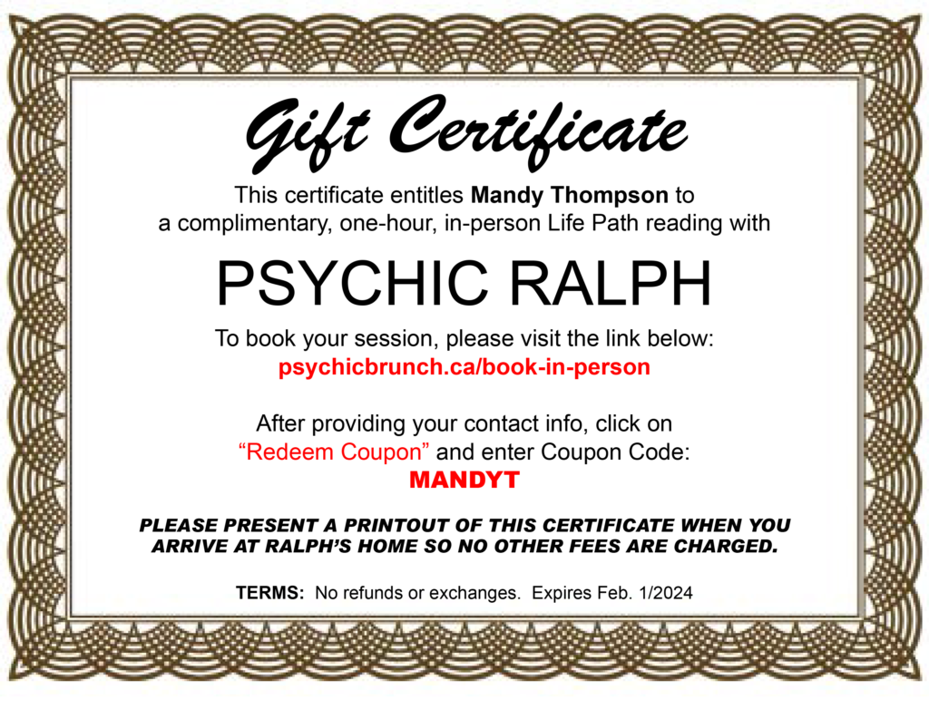 Buy a Digital Gift Certificatein three easy steps - Psychic Ralph ...